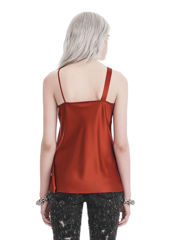 Alexander Wang ‎SLEEVELESS WRAP FRONT SATIN TANK ‎ ‎TOP‎ | Official Site