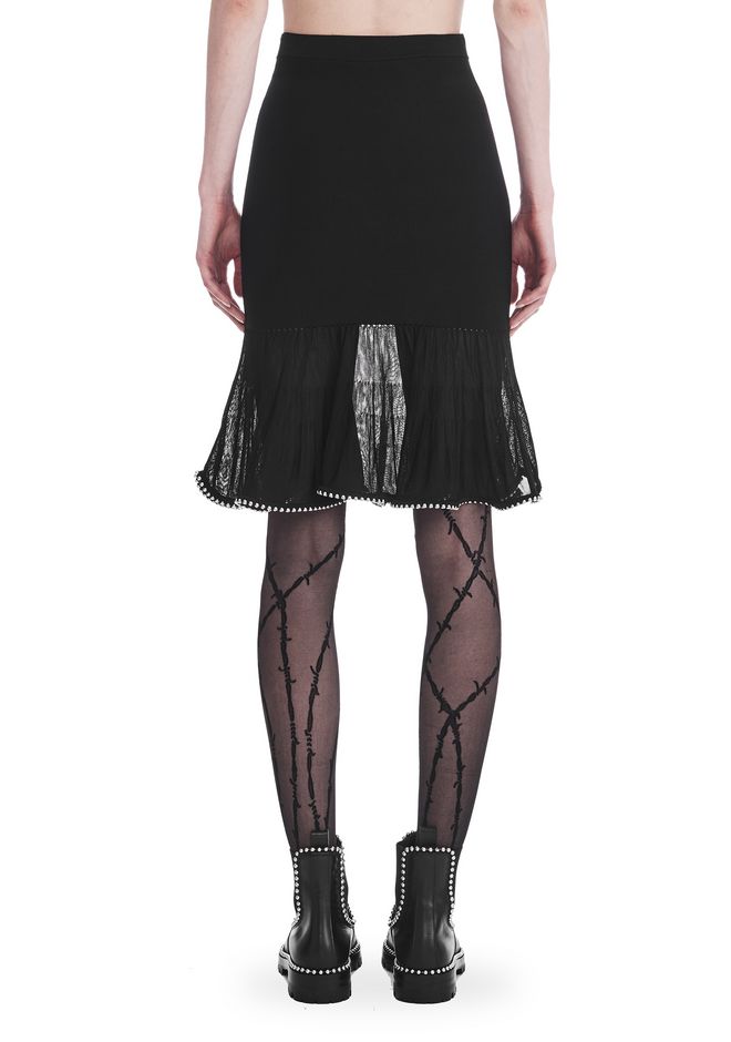 Alexander Wang ‎KNEE LENGTH SKIRT WITH RUFFLED BALL CHAIN HEM ‎ ‎SKIRT ...