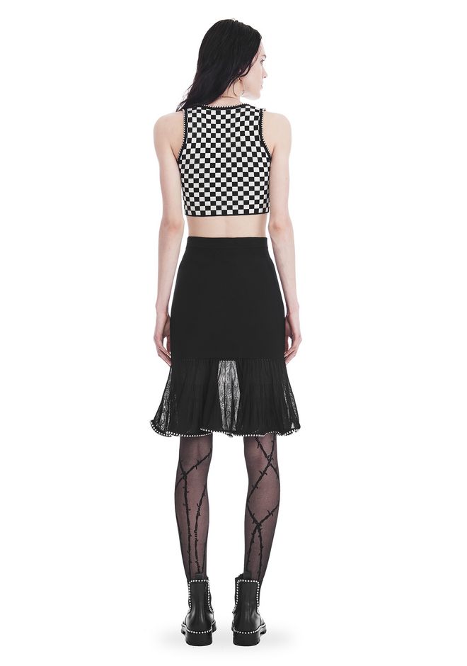 Alexander Wang ‎KNEE LENGTH SKIRT WITH RUFFLED BALL CHAIN HEM ‎ ‎SKIRT ...