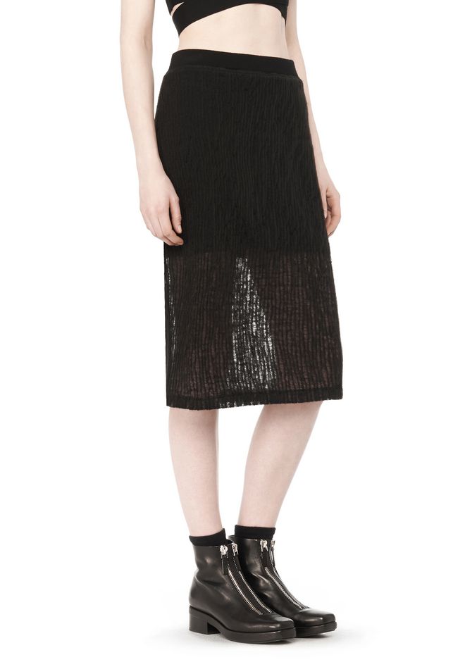 Alexander Wang ‎CRINKLE KNIT DOUBLE LAYER SKIRT ‎ ‎SKIRT‎ | Official Site