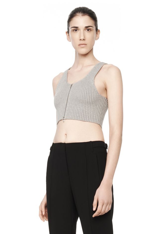 Alexander Wang ‎KNIT TWILL SLEEVELESS TOP ‎ ‎TOP‎ | Official Site