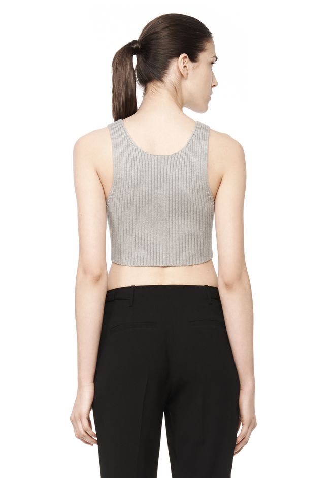 Alexander Wang ‎KNIT TWILL SLEEVELESS TOP ‎ ‎TOP‎ | Official Site