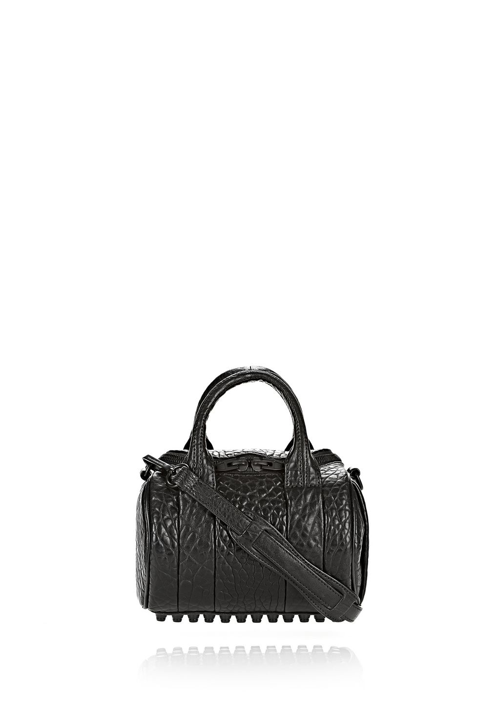 Alexander Wang MINI ROCKIE IN PEBBLED BLACK WITH MATTE BLACK ... Alexander Wang MINI ROCKIE IN PEBBLED BLACK WITH MATTE BLACK ...
