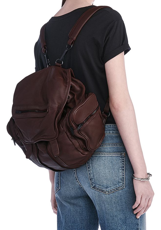 Alexander Wang ‎MARTI IN WASHED BEET WITH MATTE BLACK ‎ ‎BACKPACK ...