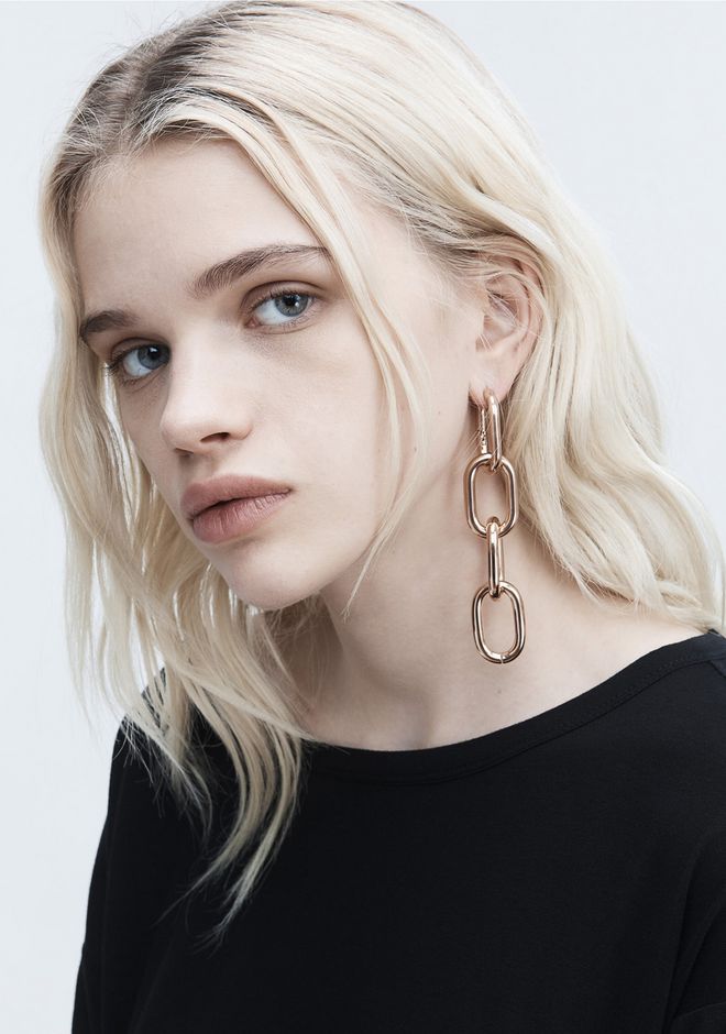 Alexander Wang ‎FOUR LINK CHAIN EARRINGS IN ROSE GOLD ‎ ‎Accessories ...